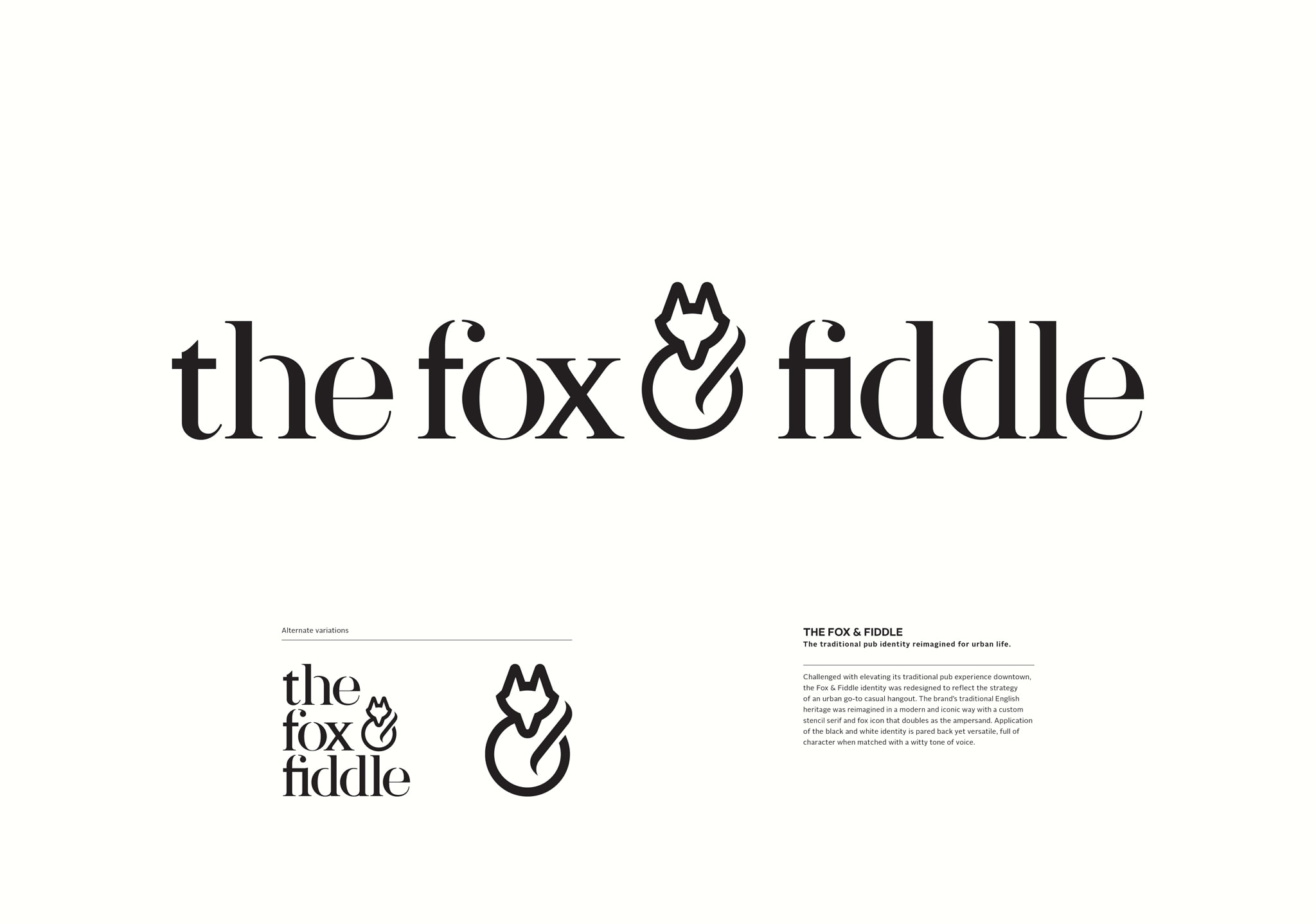 THE FOX & FIDDLE. The traditional pub identity reimagined for urban ...